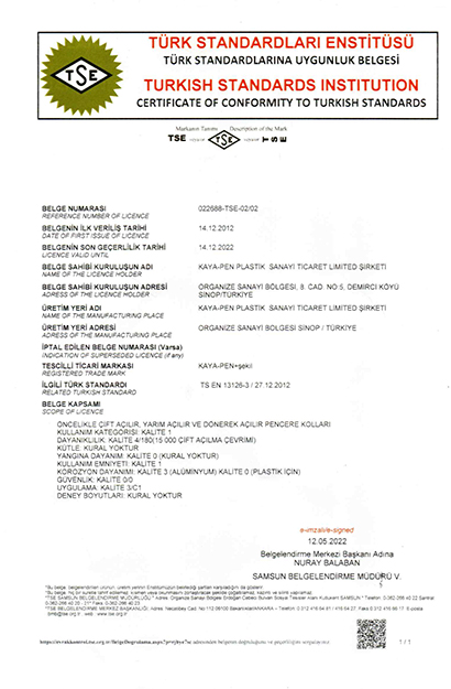 Sertifika ve Belgeler - Kayapen